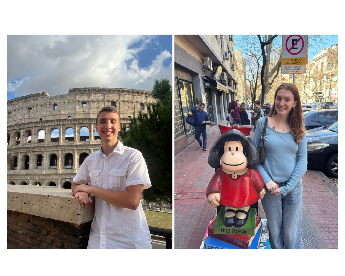 Dominic Vizza and Olivia Frey study abroad in Italy and Argentina